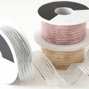 Textured Metallic Gold Sheer Ribbon With Wired Edge, 40mm (1 9/16in ...