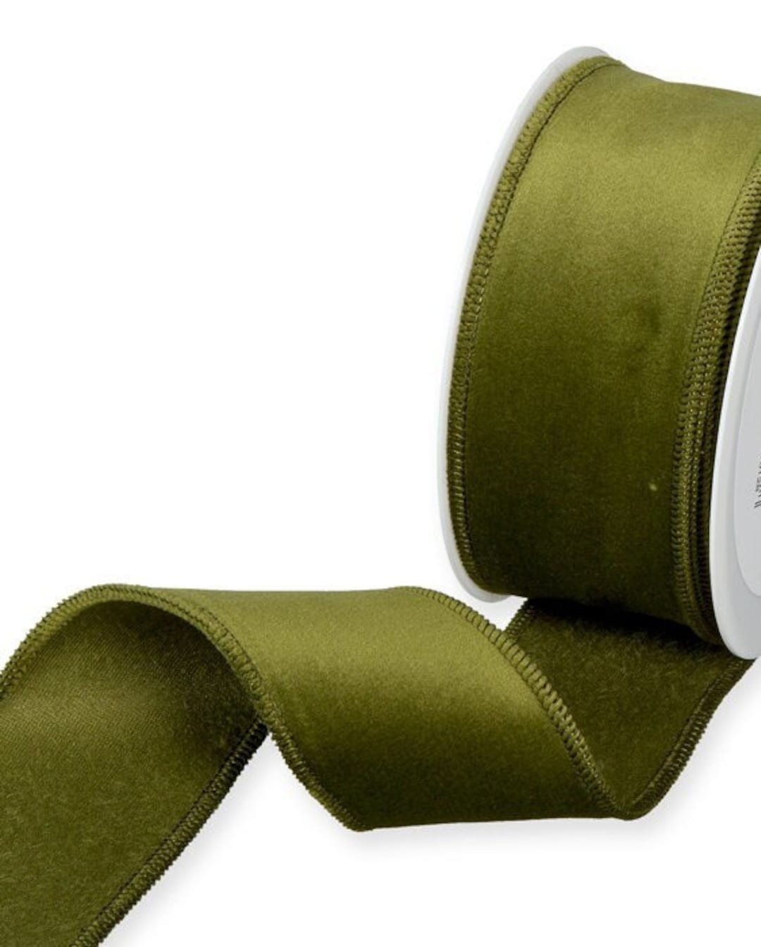 Moss Green Velvet Ribbon With Wired Edges, 50mm (2in) Wide *sold per ...
