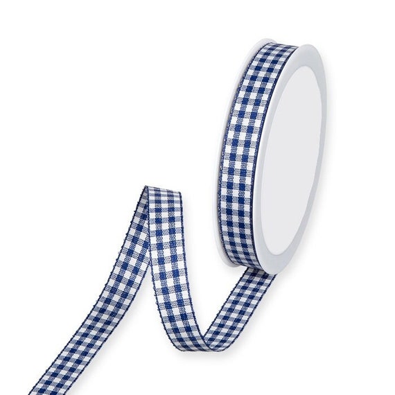 Dark Blue Rustic Gingham Ribbon 15mm 9/16in Wide sold per - Etsy