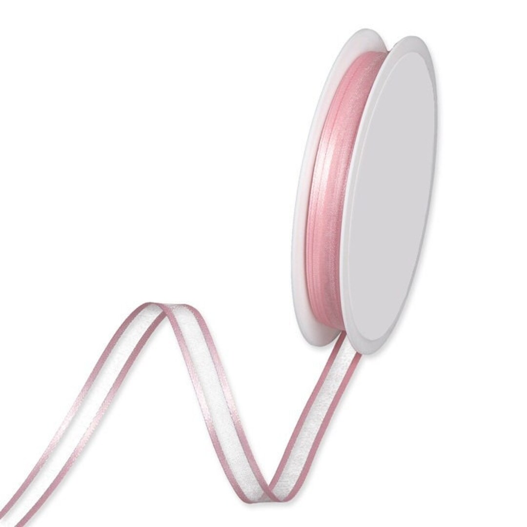 Light Pink Sheer Organza Ribbon With Satin Edges, 10mm (3/8in) Wide ...