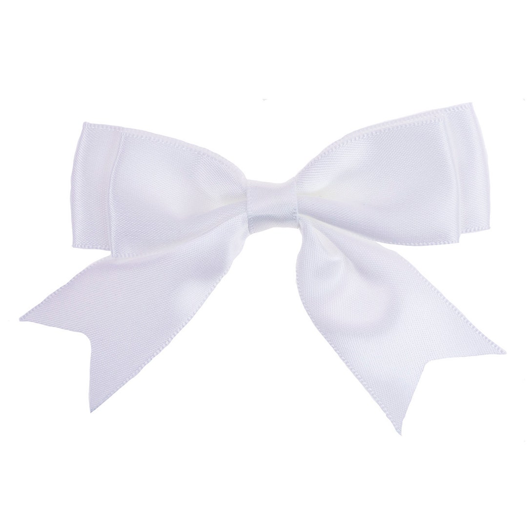 White Satin Ready-made Large Double-bow *sold Individually* - Etsy