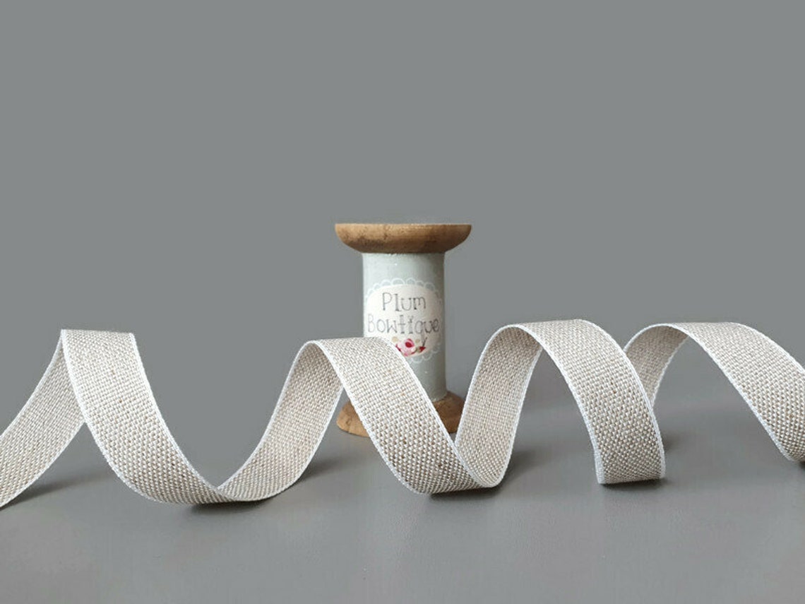 Natural Linen Ribbon With White Edges 16mm 5/8in Wide sold | Etsy