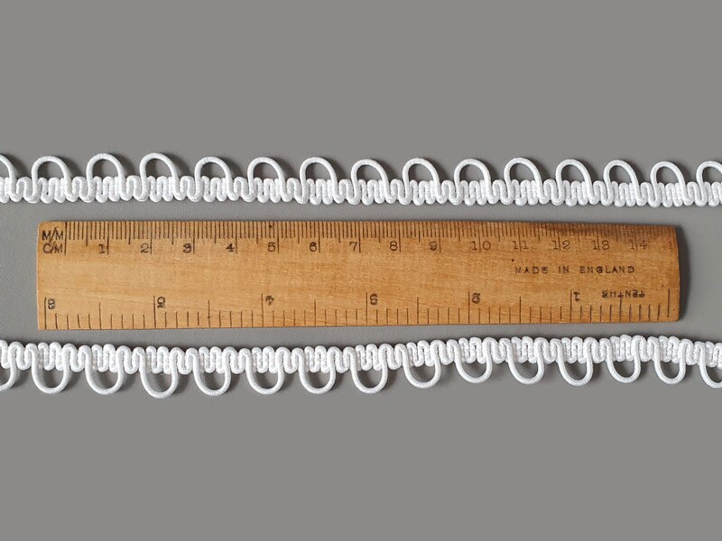 Ivory Elasticated Button Loop Braid for Bridal Gowns/corsets, 12mm (1 ...