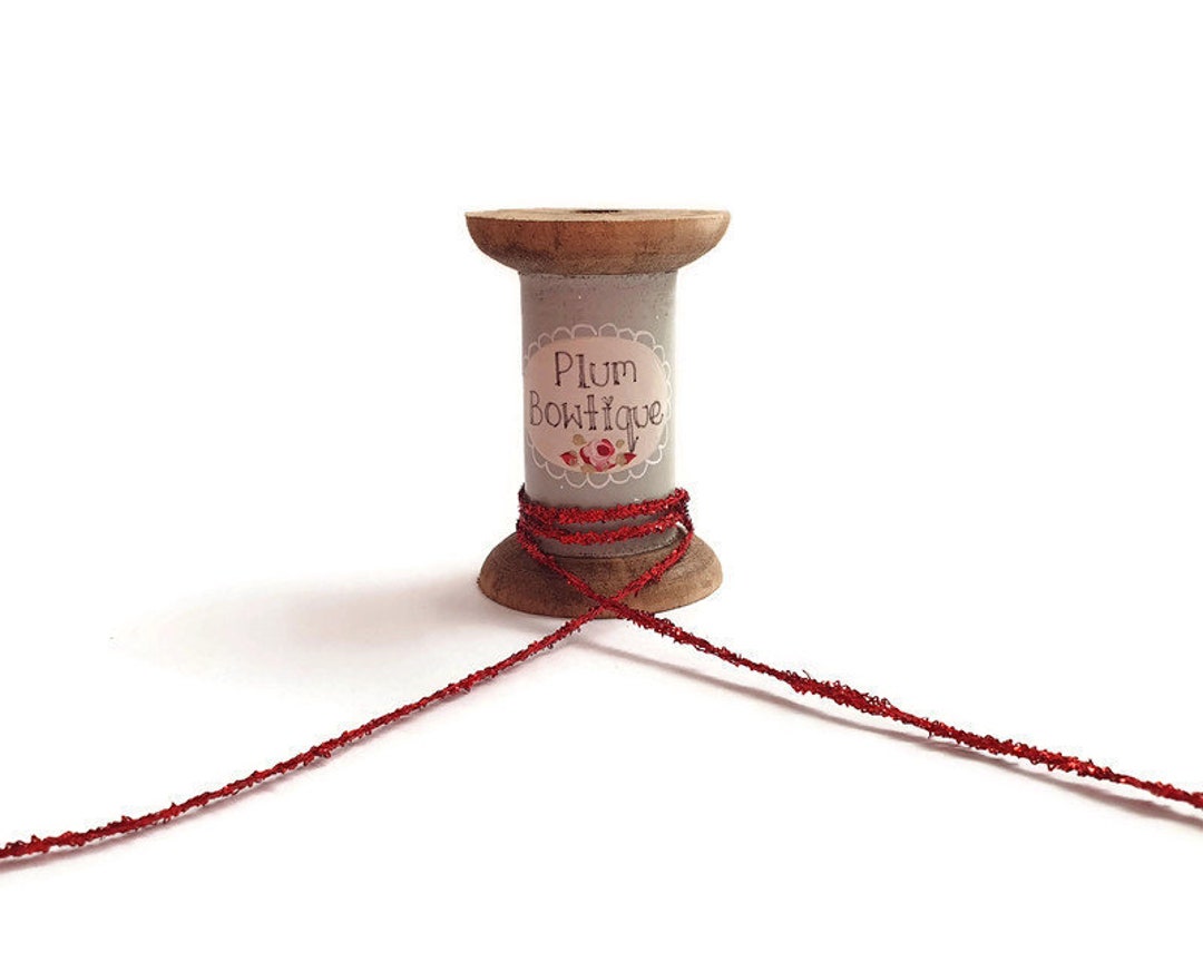 5mtr Metallic Red Sparkle Tinsel Twine, 1.5mm (1/16in) Thick *sold per ...