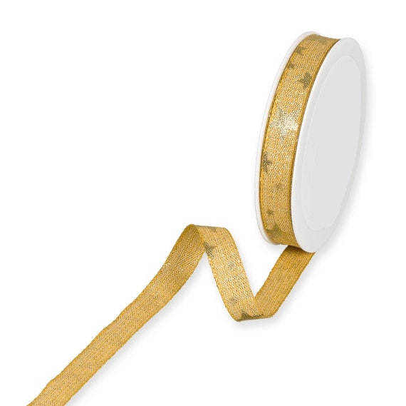 Gold Stars on Honey Gold Textured Ribbon 15mm 9/16in Wide - Etsy