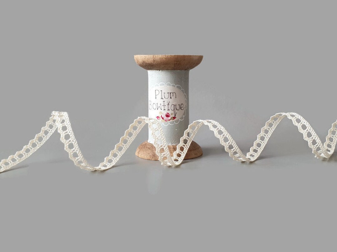 Cream "bonnie" Fine Zig-zag Scallop 100% Cotton Cluny Lace Trim, 8mm (5 ...