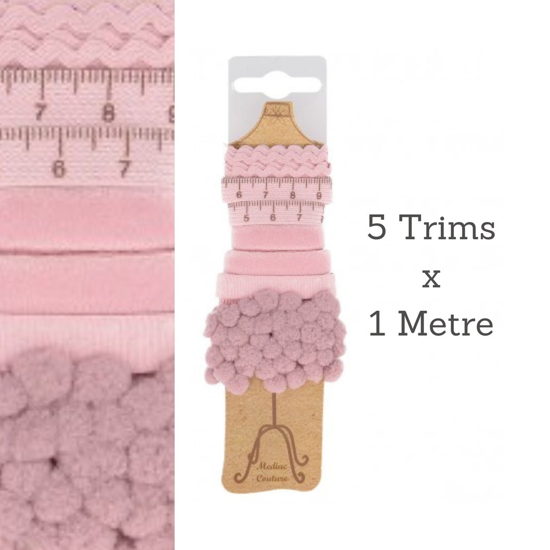 Light Pink "mannequin" Ribbon Assortment, 5 Designs X 1mtr Lengths - Etsy