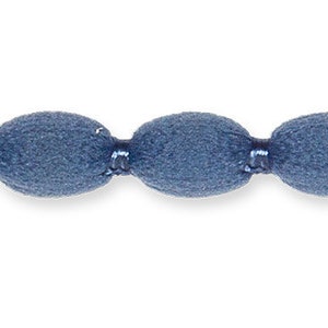 Denim Blue Pom Pom Bobble String, 8mm (5/16in) Wide *sold per Metre ...