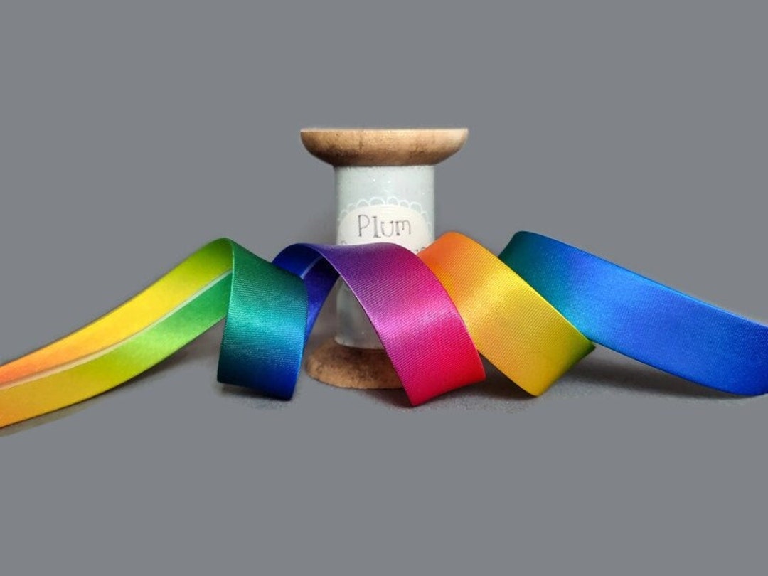Rainbow Ombré Satin Bias Binding, 20mm (3/4in) Wide *per 1 Metre/39 ...