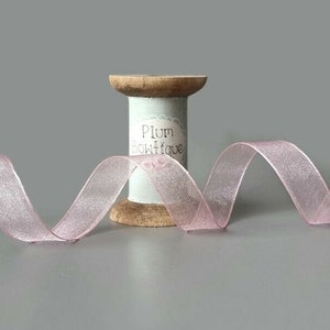 Rose Pink Super Sheer Organza Ribbon, 15mm (9/16in) Wide *sold per ...