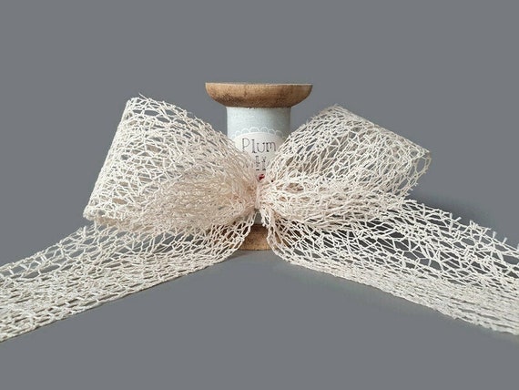 Matte Ivory Web Mesh Ribbon 50mm 2in Wide sold per Metre - Etsy