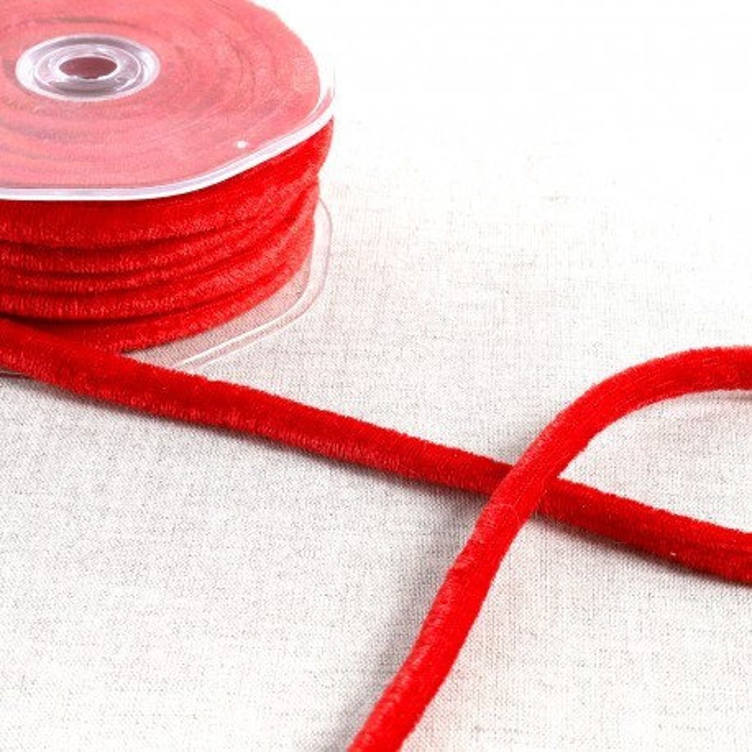 Red Chenille Velvet Rouleau Cord, 8mm (5/16in) Wide *sold per Metre* - Etsy