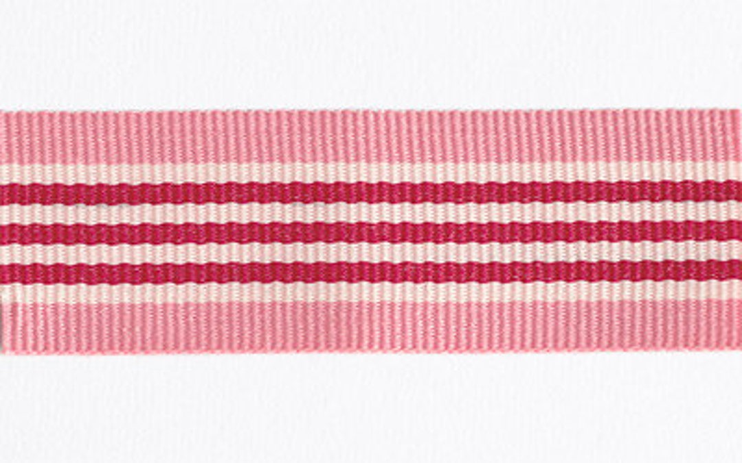 Rose, Pale Pink & Cranberry "ashcott" Stripe Ribbon, 25mm (1in) Wide ...