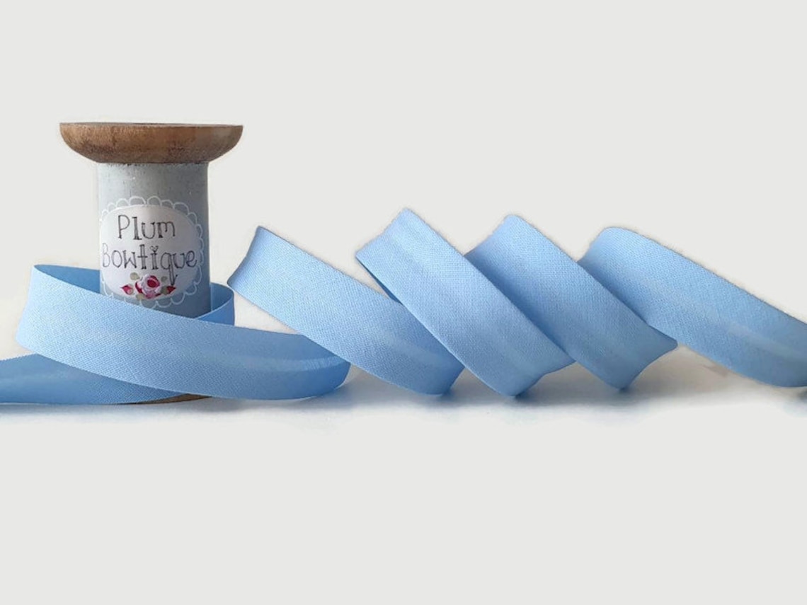 Pale Blue Polycotton Bias Binding, 18mm (11/16in) Wide *sold per Metre ...