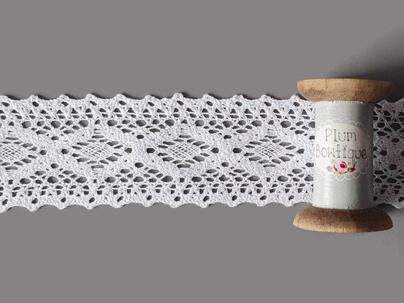White Extra Wide Diamond Trellis 100% Cotton Lace Trim 63mm - Etsy
