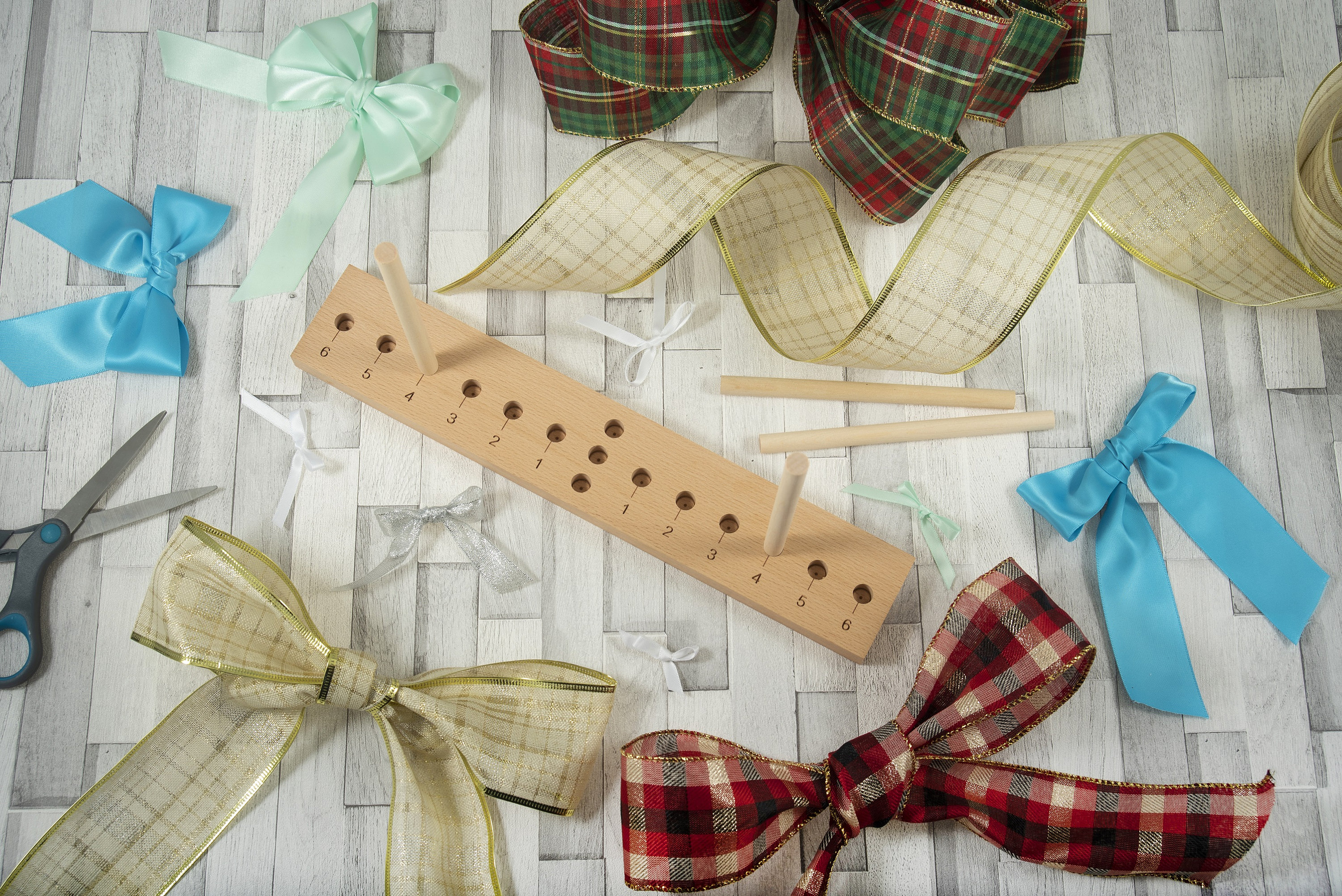 Wooden Bow Maker Peg & Board Set for Making Bows From 3cm (1 3/16in) to ...