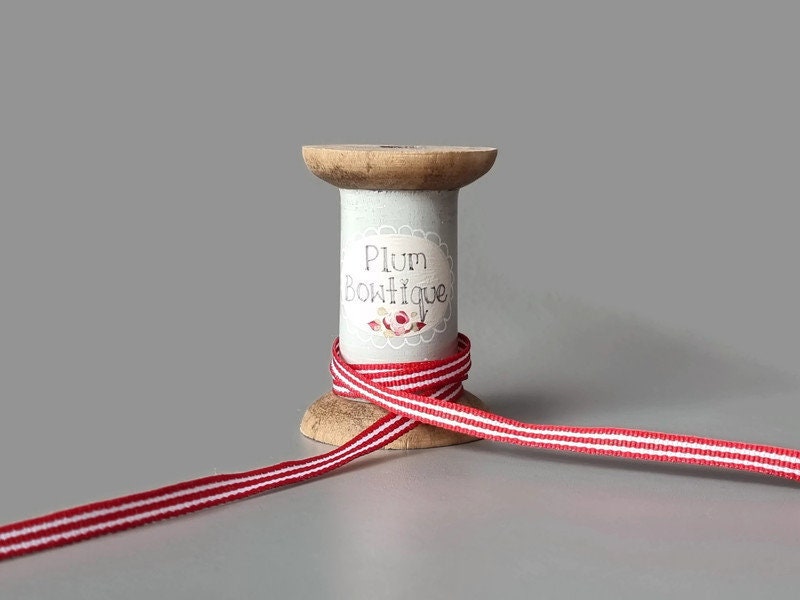 Red & White Stripe Ribbon 5mm 3/16in Wide sold per Metre - Etsy UK