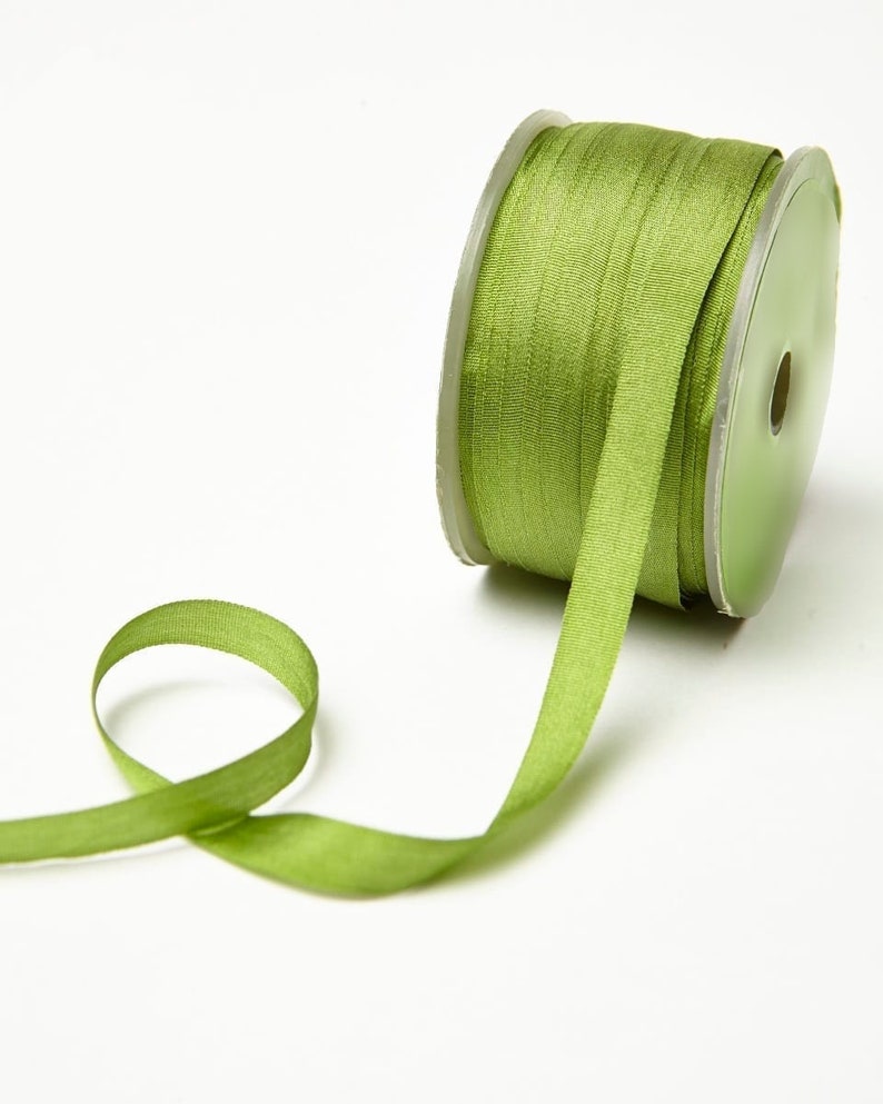 Olive Green 100% Pure Silk Ribbon 7mm 1/4in Wide sold per - Etsy
