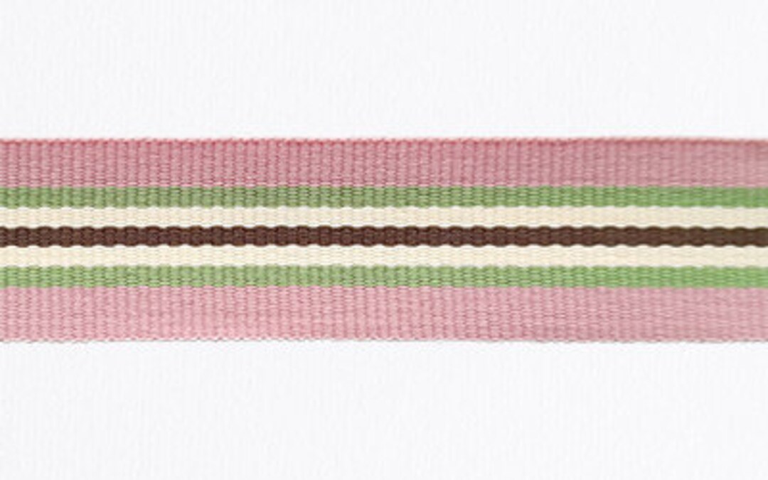 Vintage Pink, Sage, Ivory & Brown "carter" Stripe Ribbon, 22mm (7/8in ...