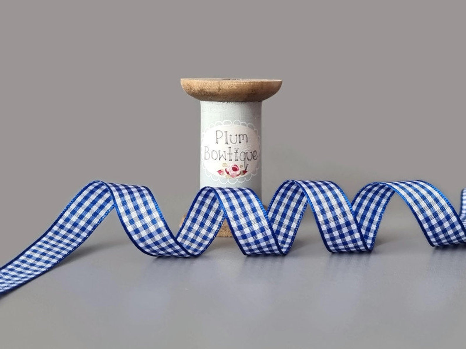 Royal Blue & White Traditional Gingham Ribbon 15mm 9/16in | Etsy