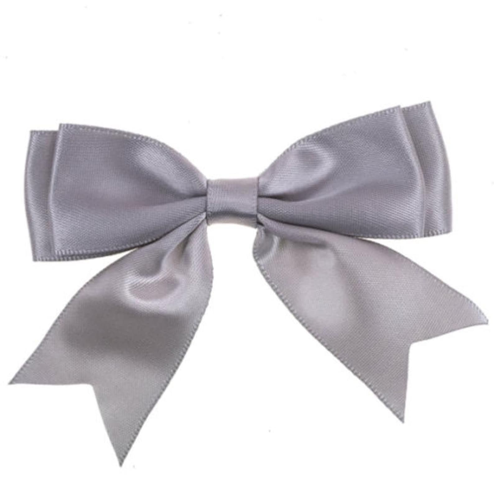 Grey Satin Ready-made Large Double-bow *sold Individually* - Etsy UK