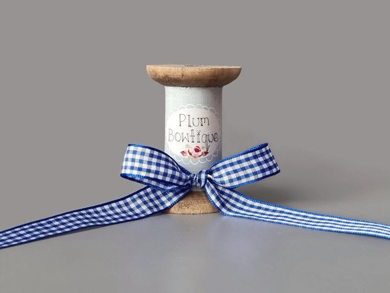Royal Blue & White Traditional Gingham Ribbon 15mm 9/16in | Etsy