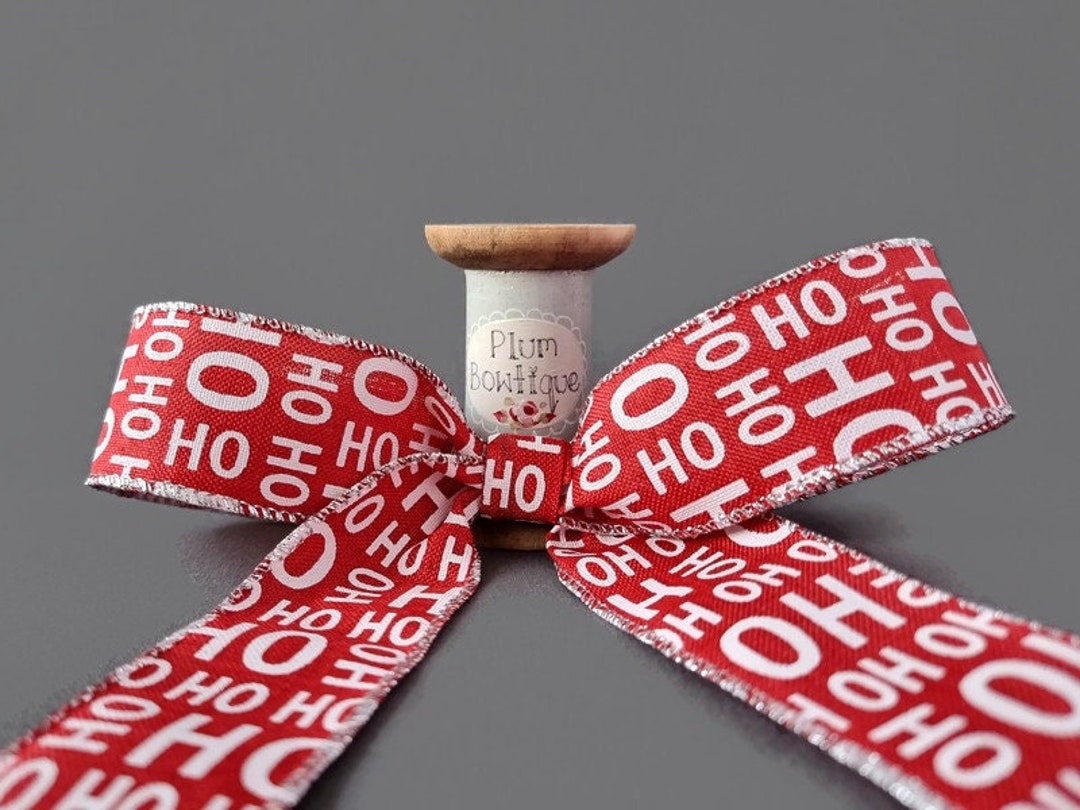Hohoho Christmas Ribbon With Wired Edges, 38mm (1.5in) Wide *sold per ...