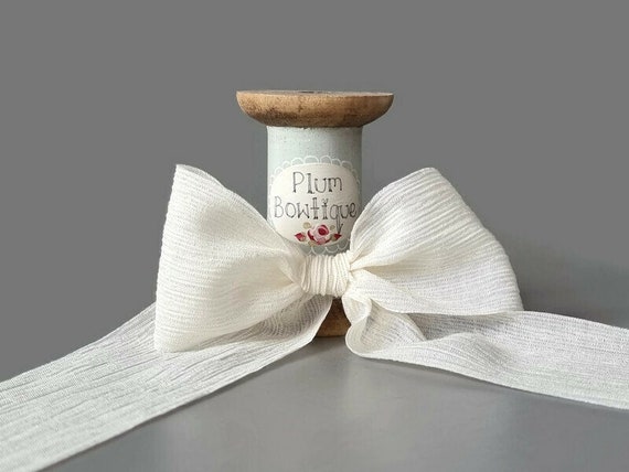 Soft Ivory Crinkle Chiffon Ribbon 50mm 2in Wide sold per - Etsy