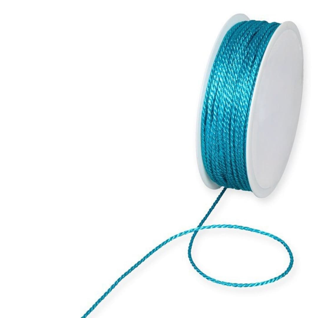 5mtr Turquoise Twisted Silky Cord, 2mm (1/16in) Thick *sold per 5mtr ...