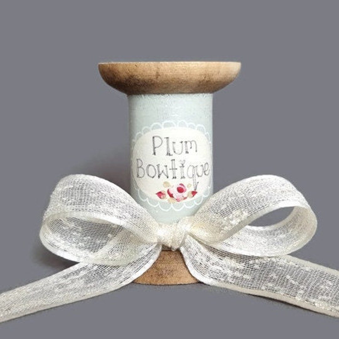 Ivory Sheer Bouclé "flame" Ribbon, 16mm (5/8in) Wide *sold per Metre ...