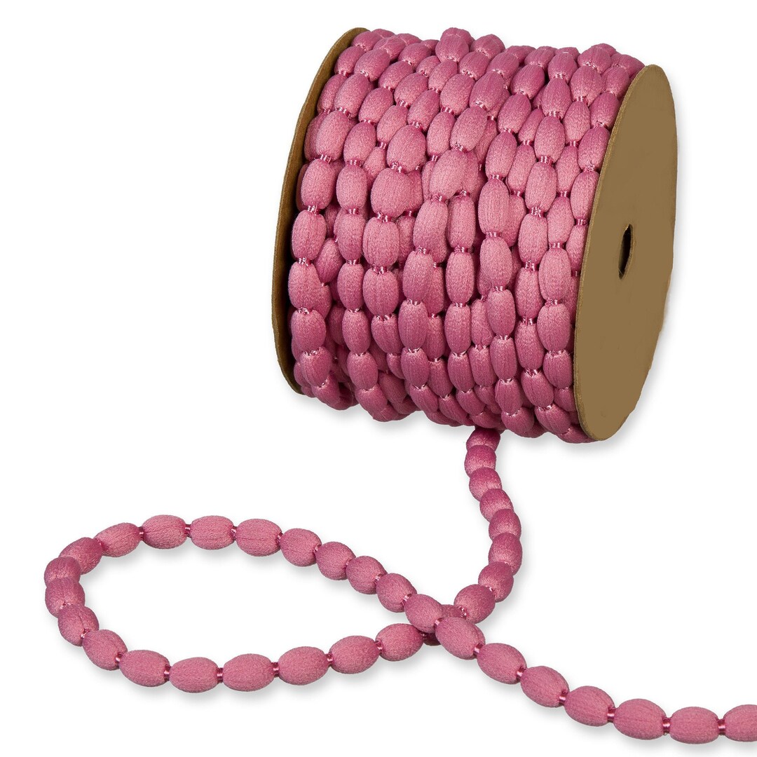 Dusky Pink Pom Pom Bobble String, 8mm 5/16in Wide sold per Metre - Etsy UK