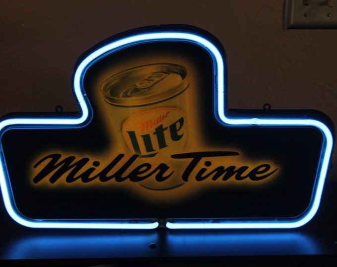 Vintage Miller Lite Time Neon Sign - Etsy