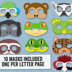 10 Rainforest Mask Printables, Printable Jungle Rainforest Animal Masks ...