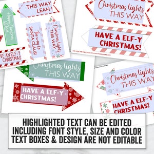 Printable Christmas Arrows, Fun Digital Download Christmas Party Arrow ...