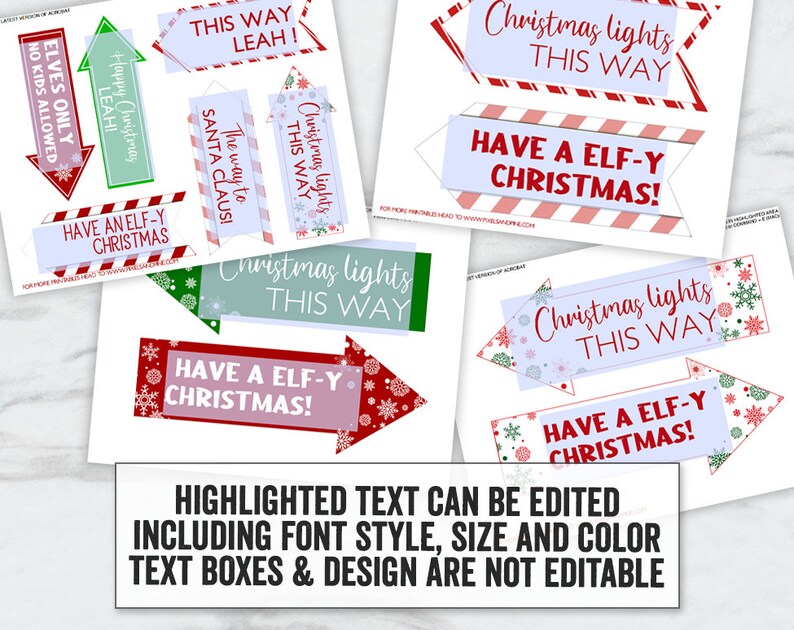Printable Christmas Arrows, Fun Digital Download Christmas Party Arrow ...