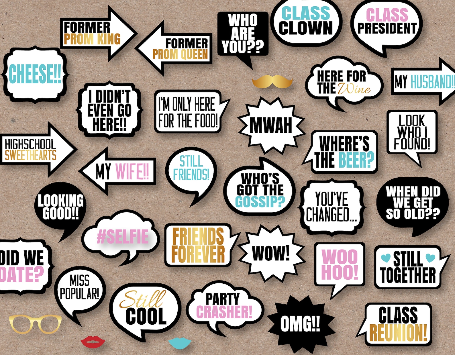 Class Reunion Photo Booth Props School Reunion Party Photo - Etsy