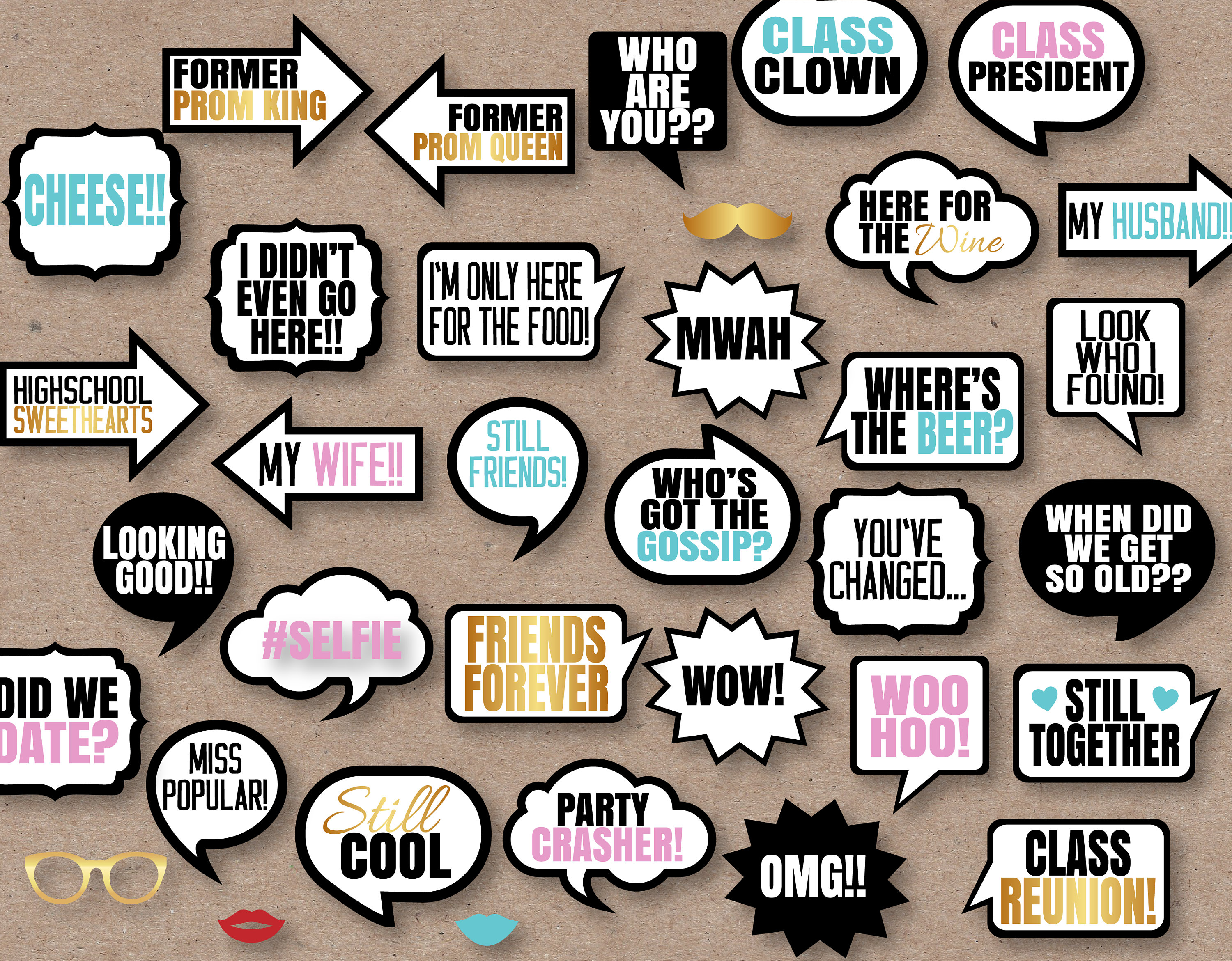 Class Reunion Photo Booth Props School Reunion Party Photo - Etsy