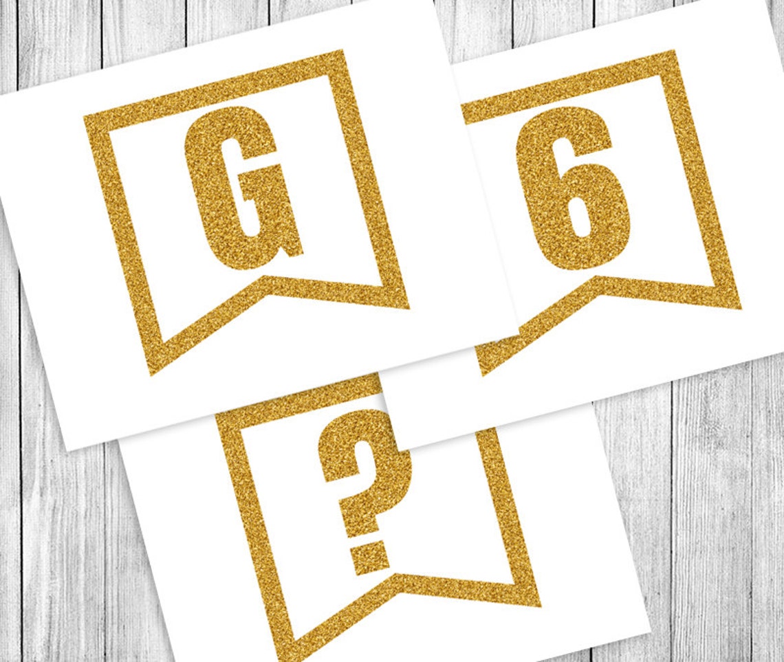 DIY Banner Printable Gold glitter instant download | Etsy