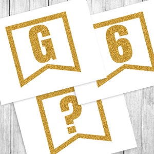 DIY Banner Printable, Gold Glitter Instant Download, Printables Bunting ...