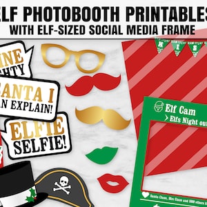 Printable Christmas Elf Photobooth, Elf Photo Booth Props, Elf Sized ...