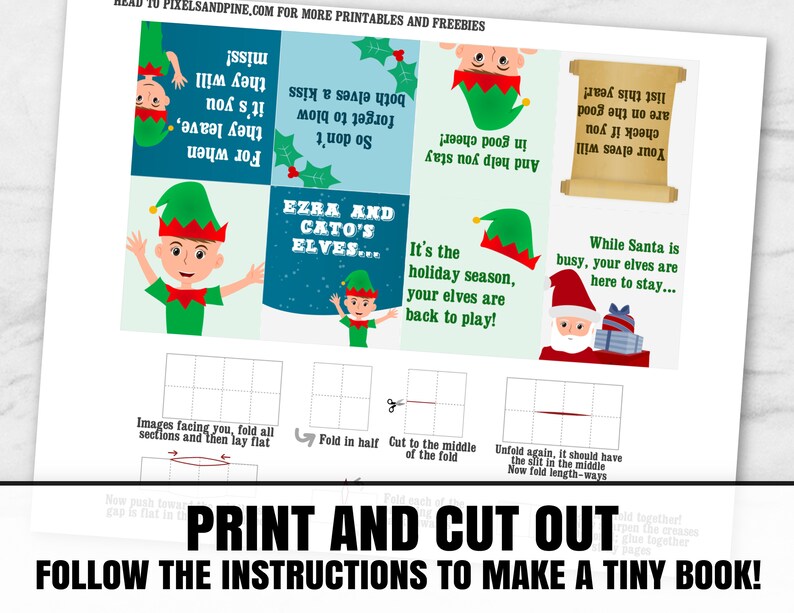 Printable Mini Elf Book, Add Your Own Text Elf Book, Mini Book for ...