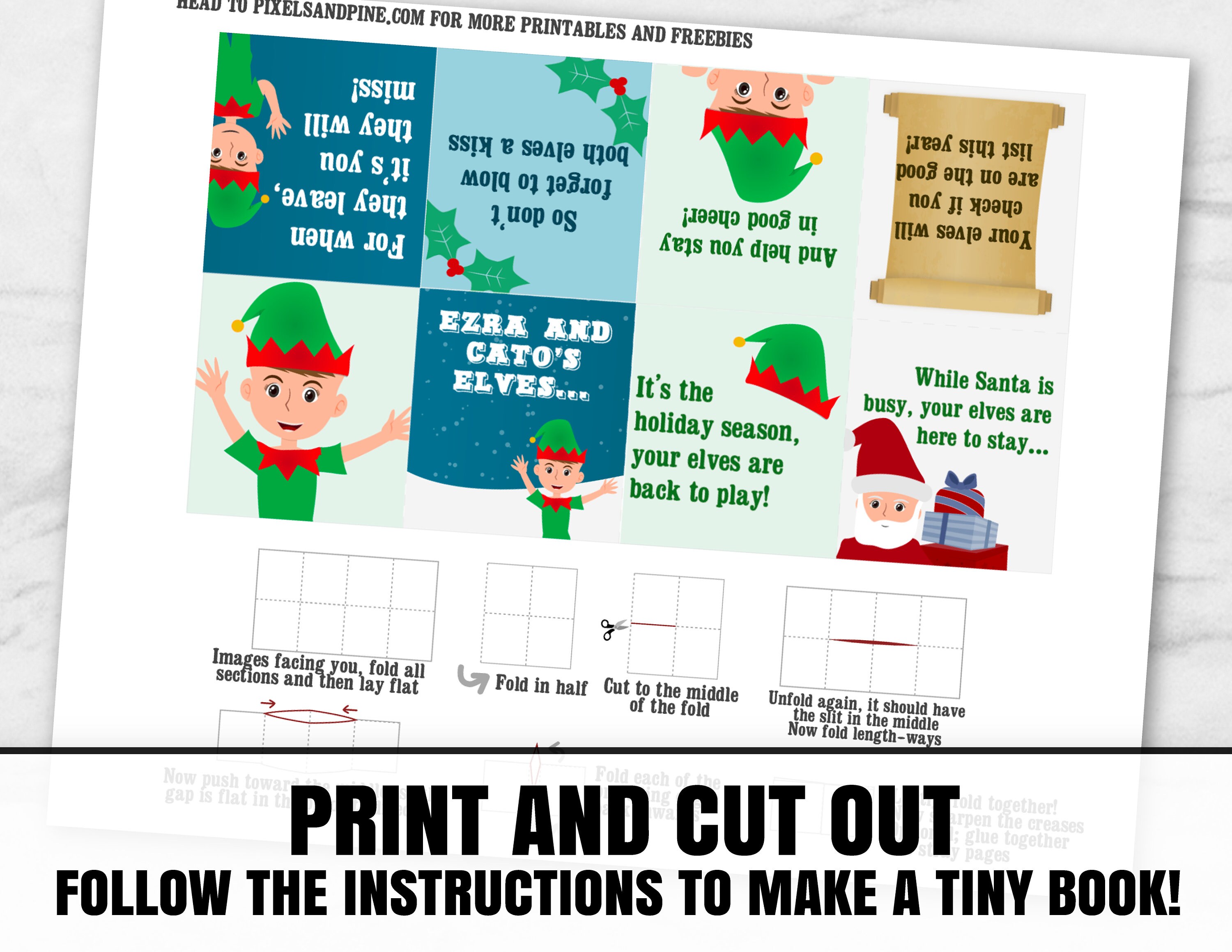 Printable Mini Elf Book, Add Your Own Text Elf Book, Mini Book for ...