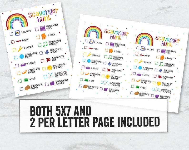 Scavenger Hunt Printables Rainbow Scavenger Hunt Colour - Etsy