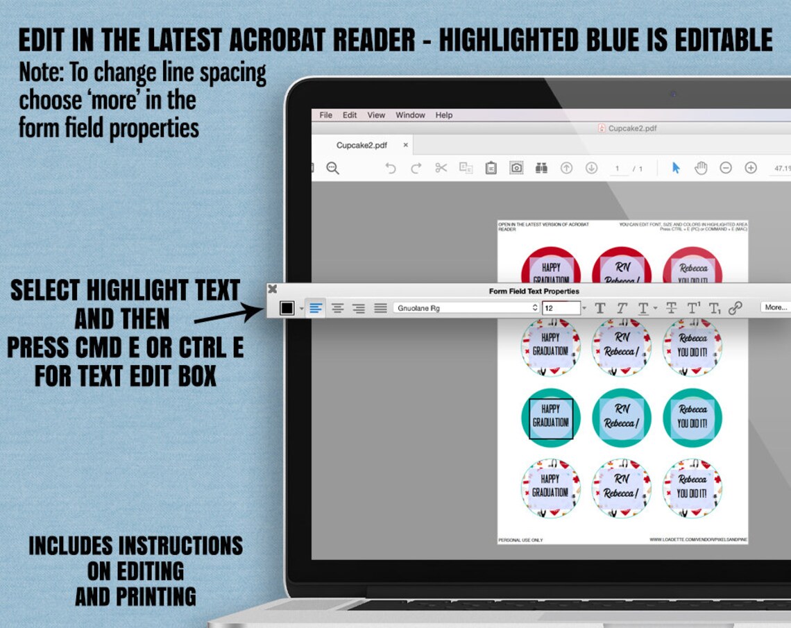 Printable Nurse Cupcake Toppers and Wrapper Editable Nursing - Etsy