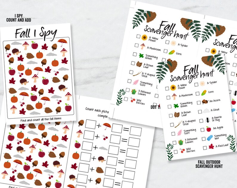 Fall Printable Activity Kit Printable Fall Craft Kit Instant - Etsy