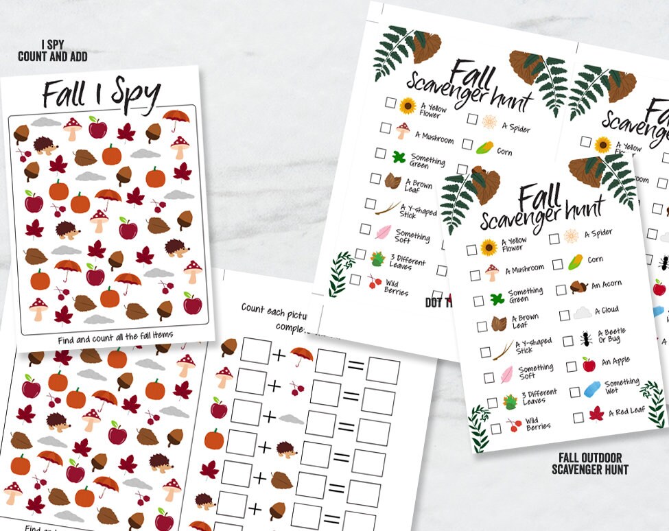 Fall Printable Activity Kit Printable Fall Craft Kit Instant - Etsy