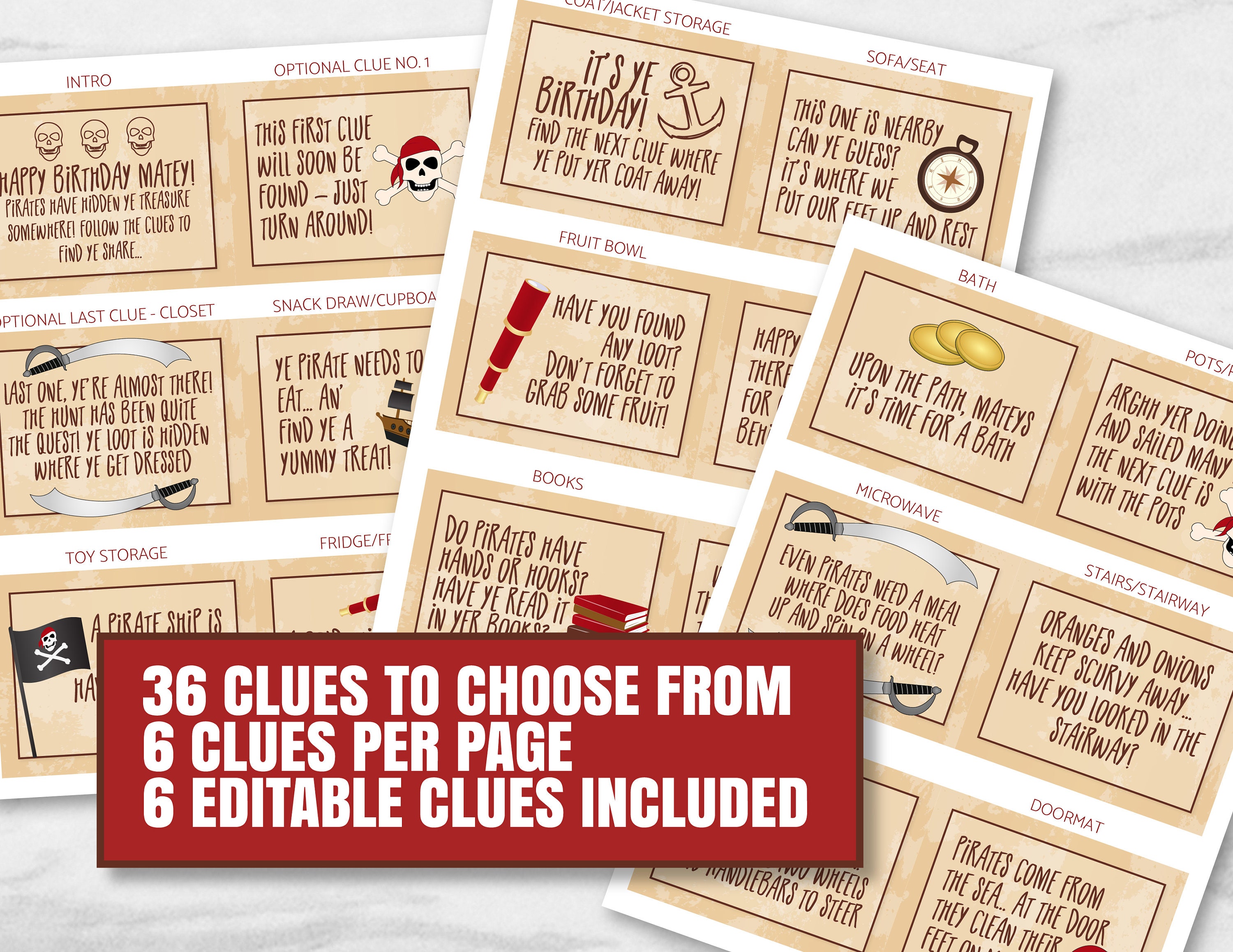 Printable Pirate Treasure Hunt Treasure Hunt Pirate - Etsy UK