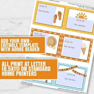 Printable Summer Treasure Hunt Clues, Instant Download Summer Treasure ...