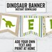 Printable Dinosaur Party Bunting, Editable Dinosaur Banner, Digital ...