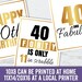 Printable 40th Birthday Signs, Gold Party Signs 1983, Gold 40th ...